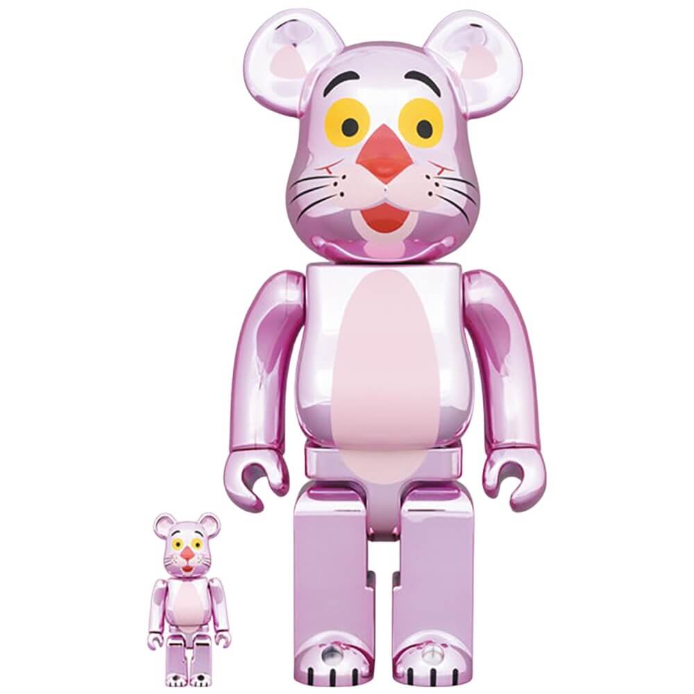 Купить Фигура Bearbrick Medicom Toy The Pink Panther Chrome 400% and ...