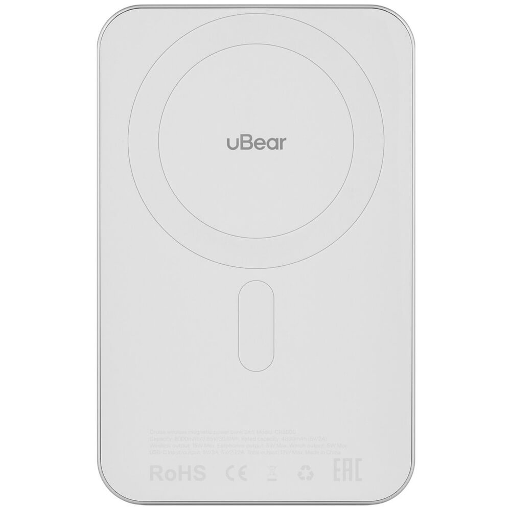 Купить Внешний аккумулятор uBear MagSafe Cruise 3 в 1 8000 мАч белый ...